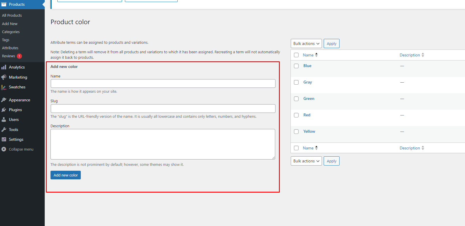 Product Attribute (Taxonomy) Term: Create / Edit / Configure - ZQE